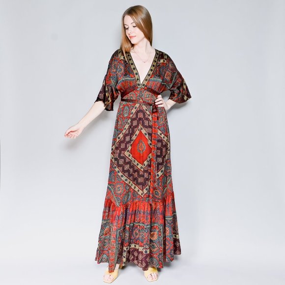 Frye | Dresses | Frye Border Print Carly Maxi Dress | Poshmark